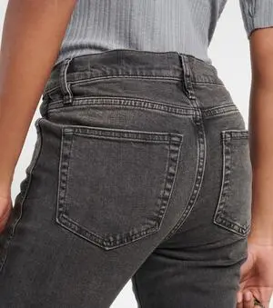 FRAME Le High Flare High-rise Jeans - Black
