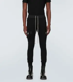 Rick Owens Mastodon Cotton Cargo Sweatpants - Black