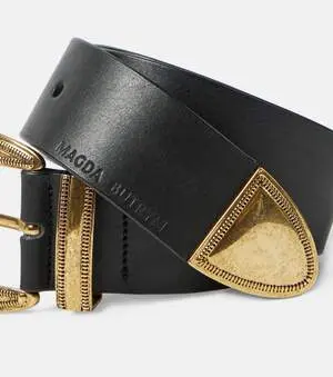 Magda Butrym Leather Belt With Antique Gold Hardware