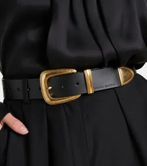 Magda Butrym Leather Belt With Antique Gold Hardware