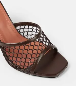 Amina Muaddi Lupita 95 Mesh Mules - Brown