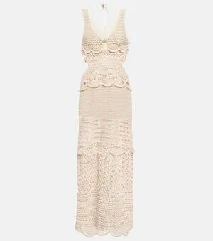Simkhai Cory Crocheted Midi Dress - White