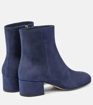 GIANVITO ROSSI 45 Suede Ankle Boots - Blue