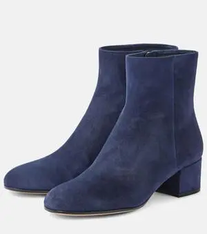 GIANVITO ROSSI 45 Suede Ankle Boots - Blue