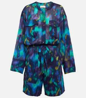 MARANT ETOILE Niely Printed Cotton Playsuit - Multicoloured