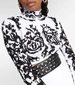 Alaïa Calligraphy Jacquard Crop Top