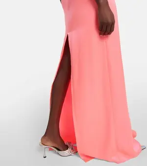 David Koma Ruffle Satin Wrap Gown