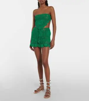 Anna Kosturova Triangular Crochet Top - Green