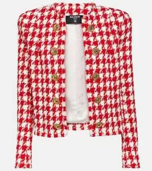 Balmain Houndstooth Tweed Jacket - Multicoloured