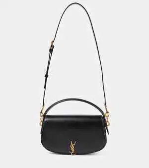 Saint Laurent Voltaire Leather Shoulder Bag - Black