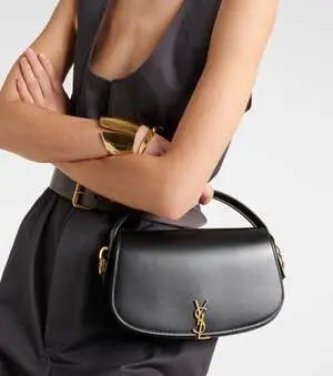 Saint Laurent Voltaire Leather Shoulder Bag - Black