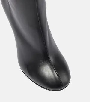 Alaïa Leather Knee-high Wedge Boots - Black