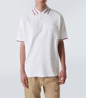 Gucci Web Cotton Pique Polo Shirt - White