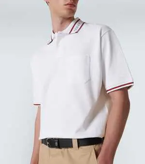 Gucci Web Cotton Pique Polo Shirt - White