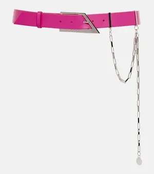 Attico Chain Leather Belt - Pink