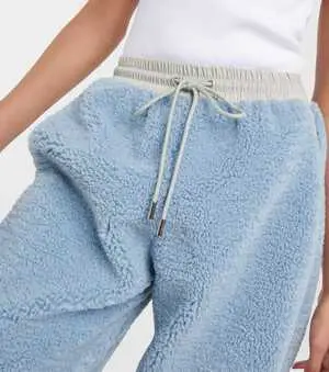 JW Anderson Paneled Faux Shearling Sweatpants
