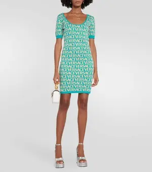 Versace Allover Intarsia Minidress