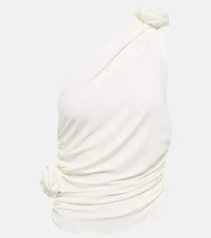 Magda Butrym Floral Appliquéd One-shoulder Top - White