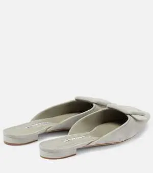 Manolo Blahnik Maysale Suede Mules - Grey
