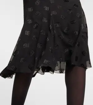 Dolce & Gabbana Devoré Satin Midi Skirt