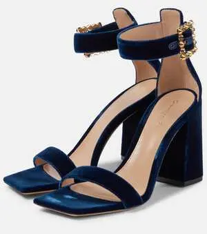 GIANVITO ROSSI Wondy Embellished Velvet Sandals