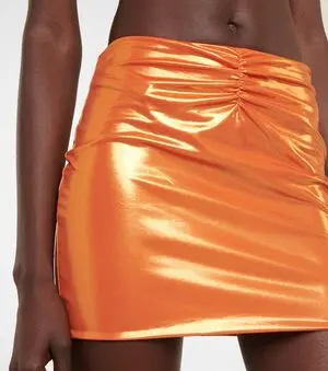 Alessandra Rich Metallic Miniskirt - Orange