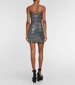Balmain Sequined Striped Minidress