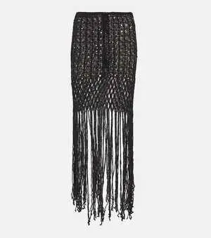 Anna Kosturova Crochet Cotton Skirt - Black