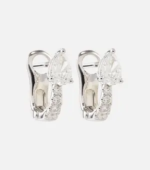 ANITA KO 18kt White Gold Huggie Diamond Earrings - Silver