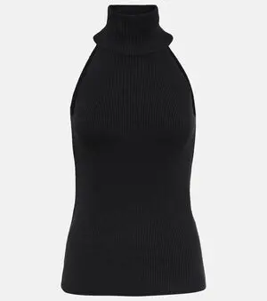 LISA YANG Freya Turtleneck Cashmere Tank Top - Black