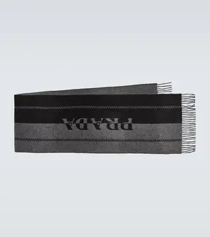 Prada Prada Logo Wool Jacquard Scarf Multicoloured