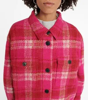MARANT ETOILE Harveli Plaid Wool-blend Jacket