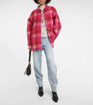 MARANT ETOILE Harveli Plaid Wool-blend Jacket
