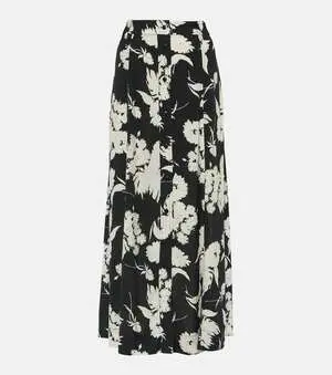 GANNI Floral Crepe Maxi Skirt