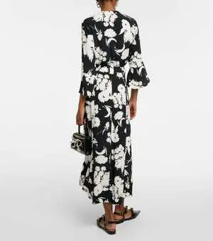 GANNI Floral Crepe Maxi Skirt