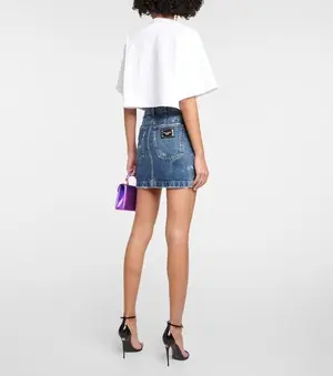 Dolce & Gabbana Distressed Denim Mini Skirt