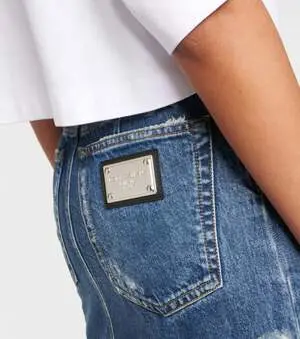 Dolce & Gabbana Distressed Denim Mini Skirt