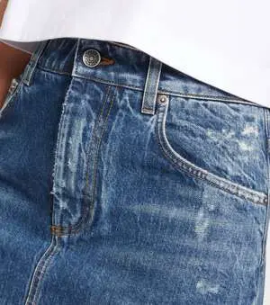 Dolce & Gabbana Distressed Denim Mini Skirt