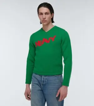 ERL Embroidered Wool-blend Sweater