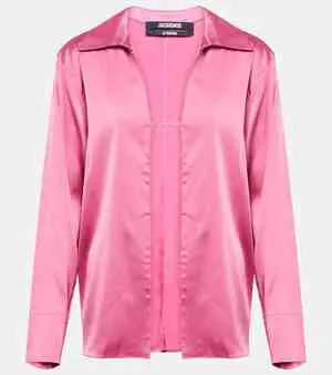 Jacquemus La Chemise Notte Satin Shirt - Pink