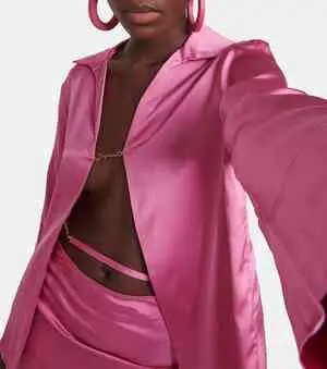 Jacquemus La Chemise Notte Satin Shirt - Pink