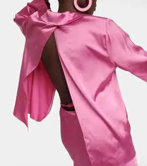 Jacquemus La Chemise Notte Satin Shirt - Pink