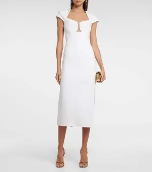 Roland Mouret Cap Sleeve Midi Dress - White