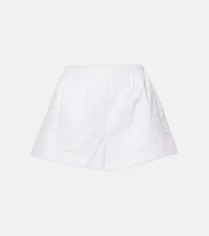 Versace Sangallo Embroidered Cotton Poplin Shorts