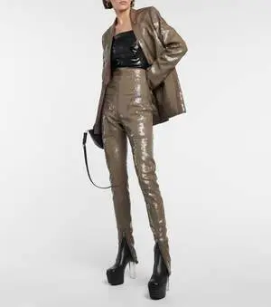 Rick Owens Dirt Waist Embellished Leggings