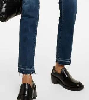 FRAME Le High Straight Long Jeans - Blue