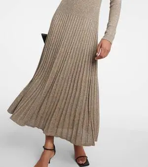 JOSEPH Pleated Lurex® Midi Dress