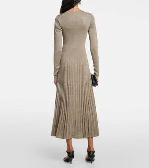 JOSEPH Pleated Lurex® Midi Dress