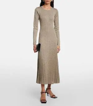 JOSEPH Pleated Lurex® Midi Dress