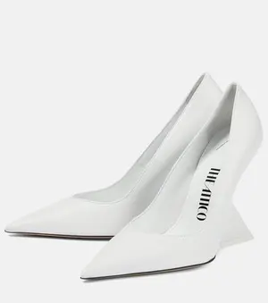 Attico Cheope Leather Pumps - White